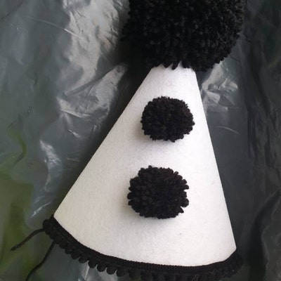 Clown Costume Pierrot Costume Clown Hat Pierrot Hat Black and White ...