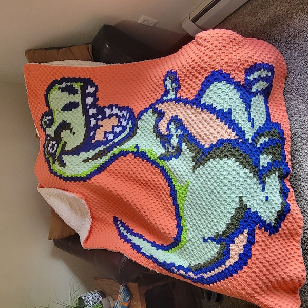 Mini C2C Dinosaur Crochet Pattern / C2C Dinosaur Afghan - Etsy