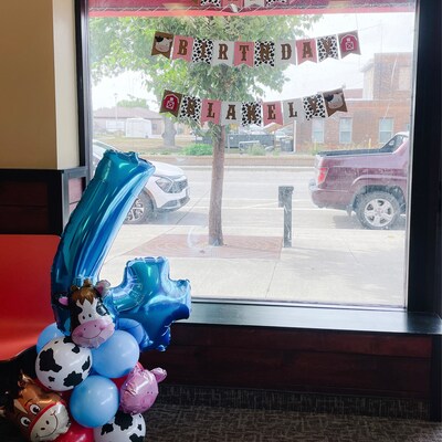 DIY Blue Farm Balloon Sculpture, 1.4m/55in, Boy's Farm Animal Balloon ...