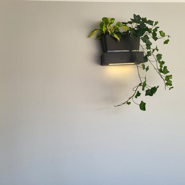 Modern Black Floating Shelf With LED Light, Thick Wall Shelf, Wooden ...