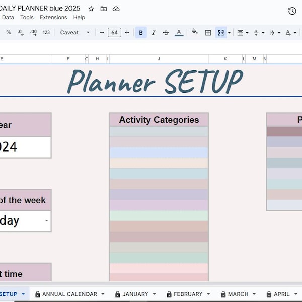 Habit Tracker Spreadsheet Template Google Sheet Planner Habit Tracker ...