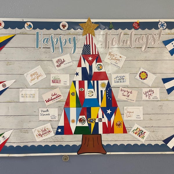 Christmas Around the World Flag Tree Decor, Multicultural Christmas ...