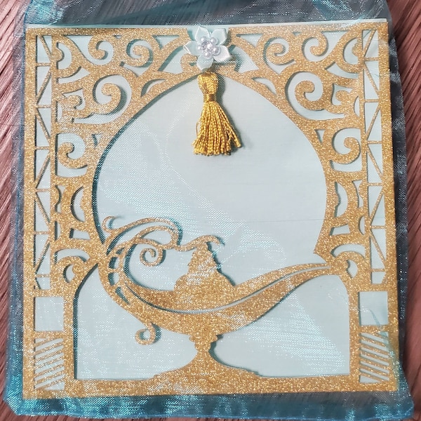 6"x6" CARD TEMPLATE Lamp Design (aladdin) for Laser Cut and Plotter ...
