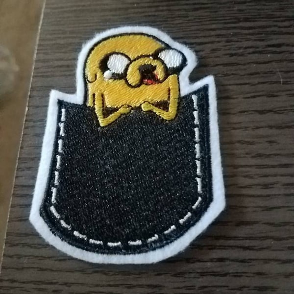 Jake the Dog in a Pocket - Adventure Time Iron on Patch - Etsy