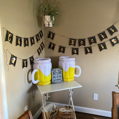 Beer Birthday Sign, Have a Cold One for the Old One Birthday Party Sign ...