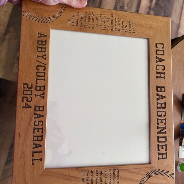 Baseball Coach Picture Frame, Engraved Coach Gift, Baseball Coach Gift ...