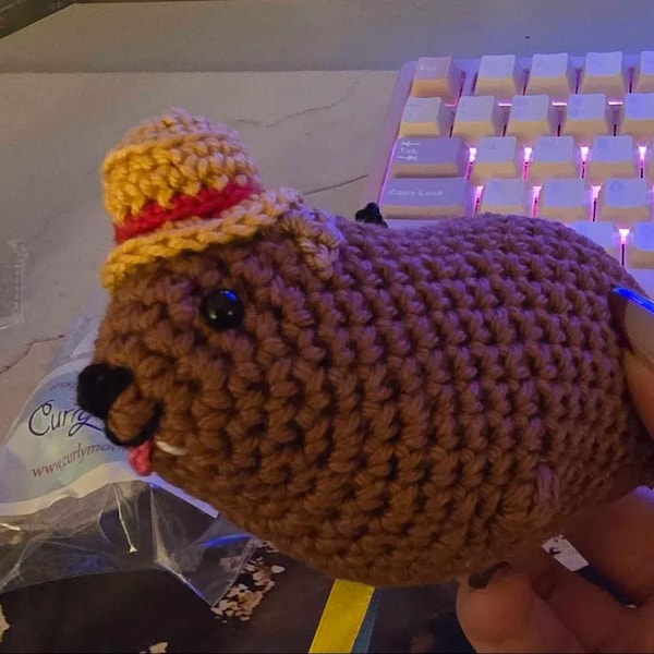Crochet Rock Hyrax Car Charm: Handmade "wawa Awawa" Animal Keychain - Etsy
