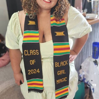 Custom Kente Cloth Graduation Stole Class of 2024 / Kente Grad Sash for ...