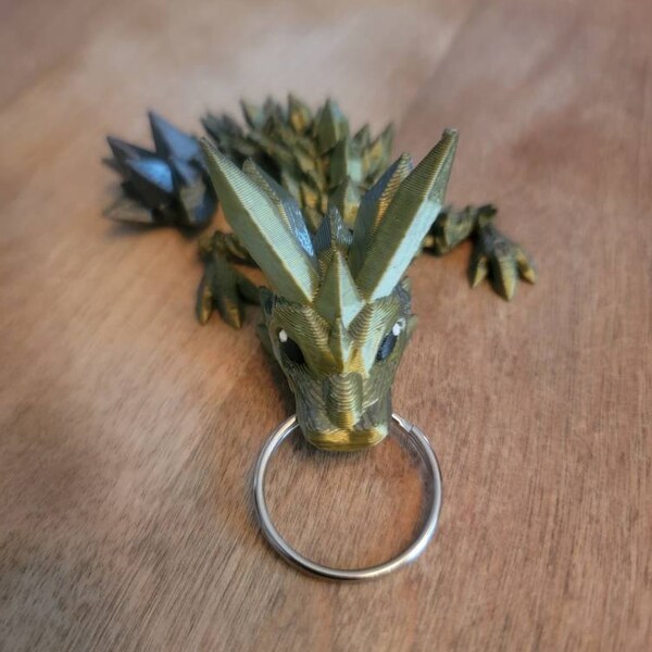 3D Printed Crystal Dragon Keychain - Tadling Dragon - Etsy