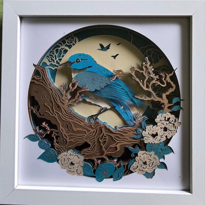 Spring Barn Landscape Shadow Box SVG Template, Ranch Farm 3D SVG Shadow ...