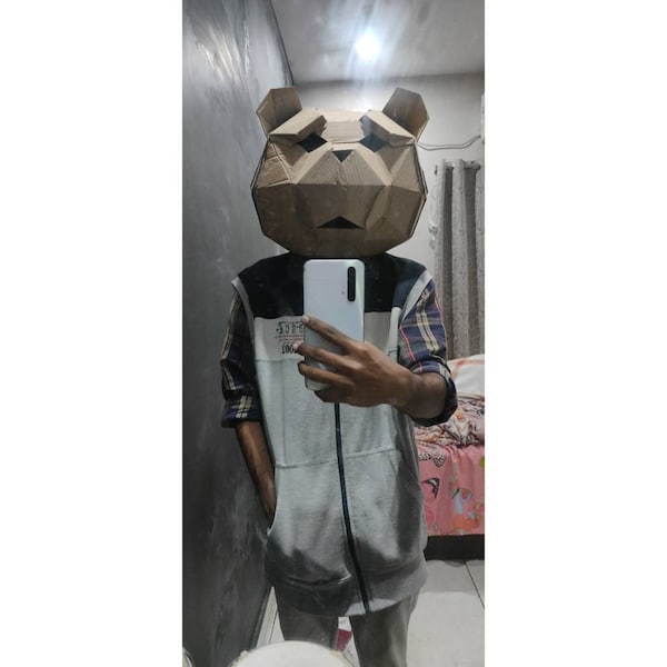 Teddy Bear Mask, Paper Craft Template, Halloween Mask, Printable Paper ...