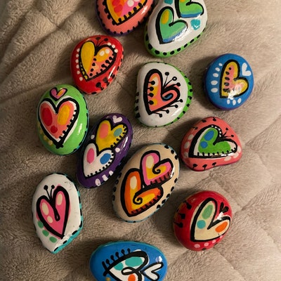 Gay Pride Rocks Rainbow Painted Stones Set of 3 Small Kindness Rocks ...