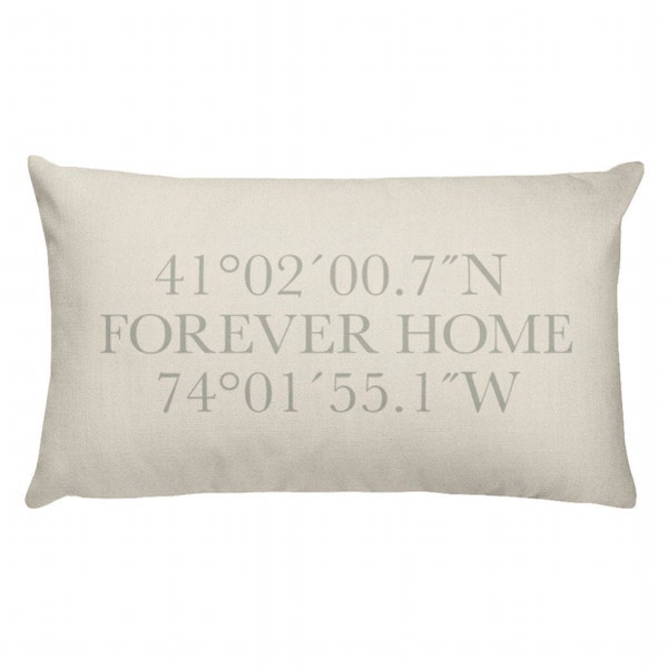 Coordinates Pillow: Custom Latitude Longitude Pillow, Forever Home Gift ...