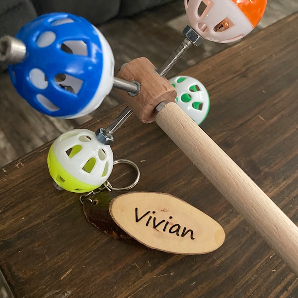 Perch Toy With Rotating Balls for Budgies, Budgerigars, Parakeets ...