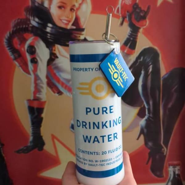 Fallout Vault-tec Pure Drinking Water - 20 Oz. Tumbler W/metal Straw ...