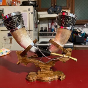 Drinking Horns With Stand for Wedding,drinking Horn Mug,viking Drinking ...
