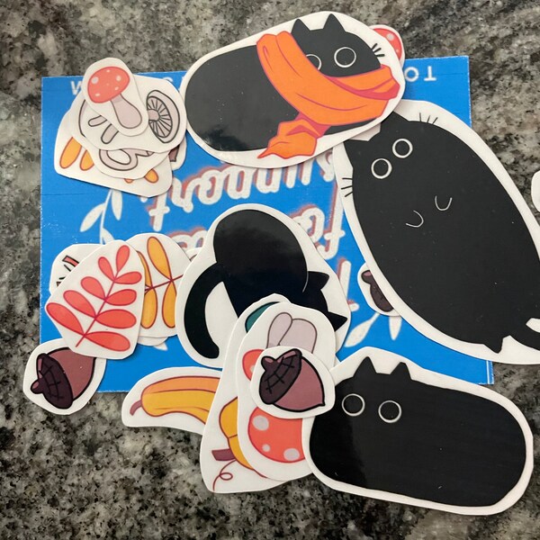 Autumn Cat Sticker Bundle / Sticker Pack / Hydroflask Stickers / Vinyl ...
