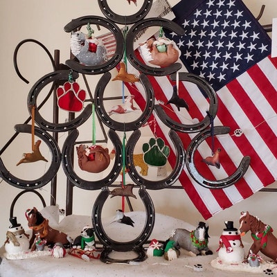 Horseshoe Christmas Tree Lucky, Christmas Gifts, Rustic Holiday Decor ...