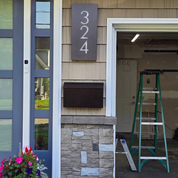 XL Vertical Lighted Address Sign, Address Plaque, Large Modern ...
