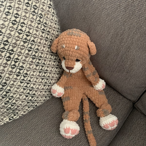 Crochet Tiger Lovey, Soft Snuggler Toy, Stuffed Plush Animal, Baby ...