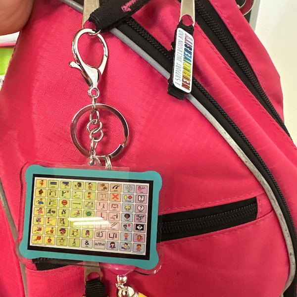 AAC Keychain With Core Vocabulary AAC Device Keychain for Sped Teacher ...