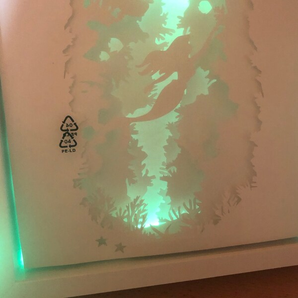 Mermaid Shadow Box SVG PDF PNG Paper Cutting Instant Download Template ...