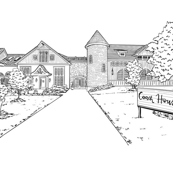 Custom Wedding Venue Illustration – Personalized Digital Download Art ...