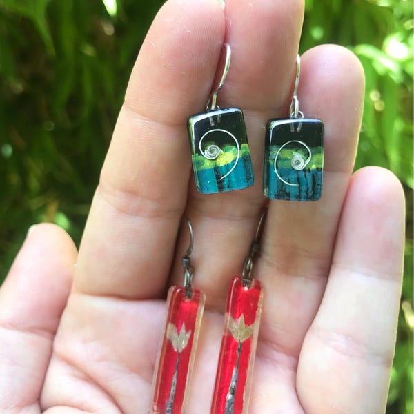 Fused Glass Pendant: Stream Flowers - Etsy