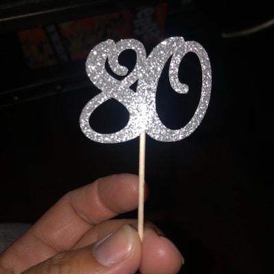 Glitter 80 Cupcake Toppers, 80 Topper, 80th Birthday Cake, 80 Birthday ...