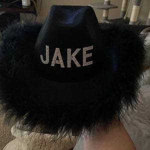 White Diamond Cowboy Hat With Double Rhinestone Band,bachelorette Bride ...