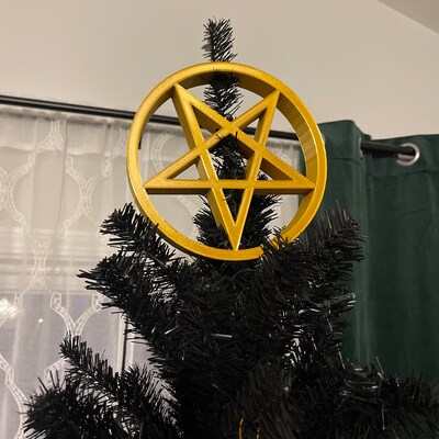 Pentagram Tree Topper Pentacle Reversible Gothic Holiday - Etsy