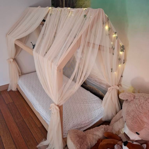 Honey Foam Montessori Bed Canopy, Kids Bed Canopy, Montessori Bed ...