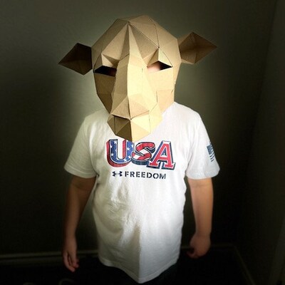 Teddy Bear Mask, Paper Craft Template, Halloween Mask, Printable Paper ...