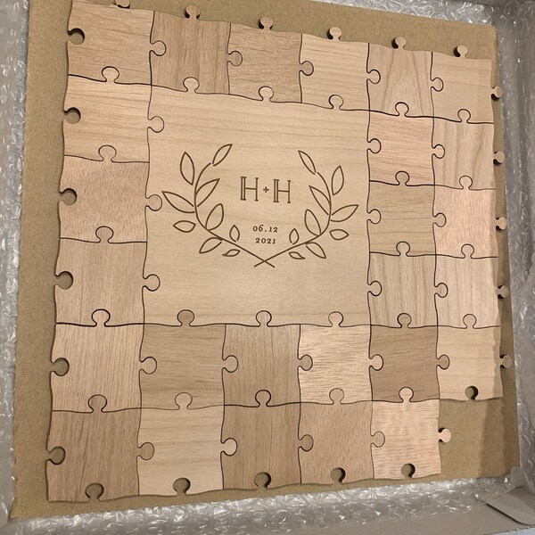 Large Heart Tab 2 in Puzzle Pieces for Wedding Guest Book - Etsy
