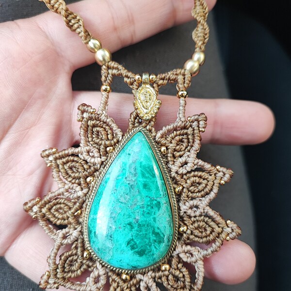 Tribal Macrame Necklace With Natural Rose Quartz, Festival Choker ...