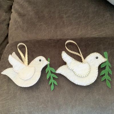 Doves PDF Pattern Felt Christmas Ornament Sewing Tutorial, Sew Easy ...