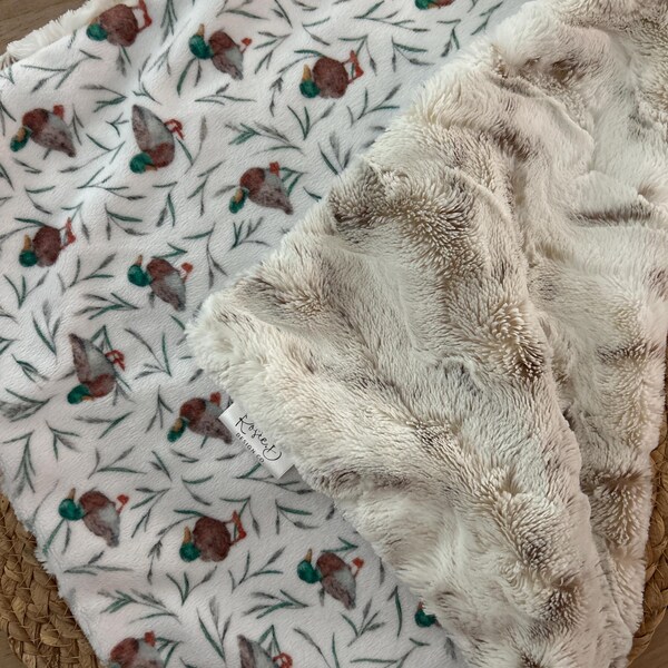 Turkey and Feathers Blanket; Turkey Lovey; Hunting Baby Gift; Hunting ...