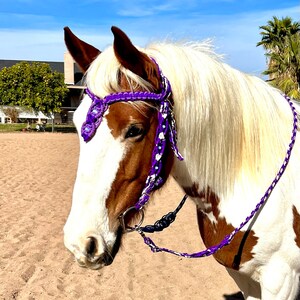 Braided Side Pull Hackamore Light Tan Mini to Draft Size... Black or ...