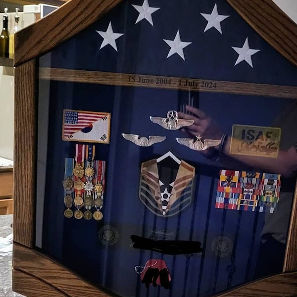 Air Force (E7) Master Sergeant Shadow Box - 3x5 Flag - Etsy