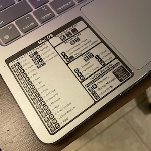 Mac OS MacBook Keyboard Shortcut Decal Sticker - Etsy