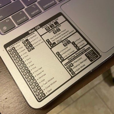 Mac OS MacBook Keyboard Shortcut Decal Sticker - Etsy