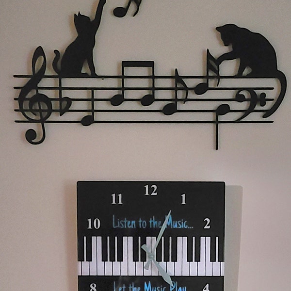 Music Notes Wall Art, Wood Wall Decor, Music Decor, Living Room ...