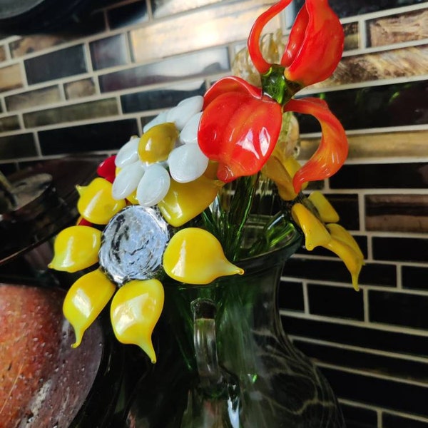 Gorgous Glass Roses, Hand Blown Glass Roses Flowers, Hand Blown Spring ...