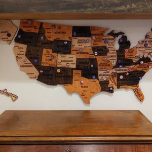 Cork Map of the World Map Push Pin Wooden World Map Pin | Etsy
