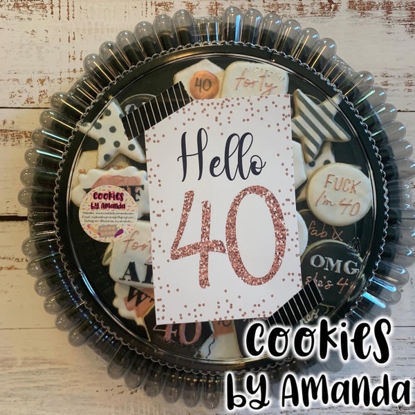 Rose Gold Hello 40 Sign, 4x6, 8x10, Cheers to 40 Years, 40th Birthday ...