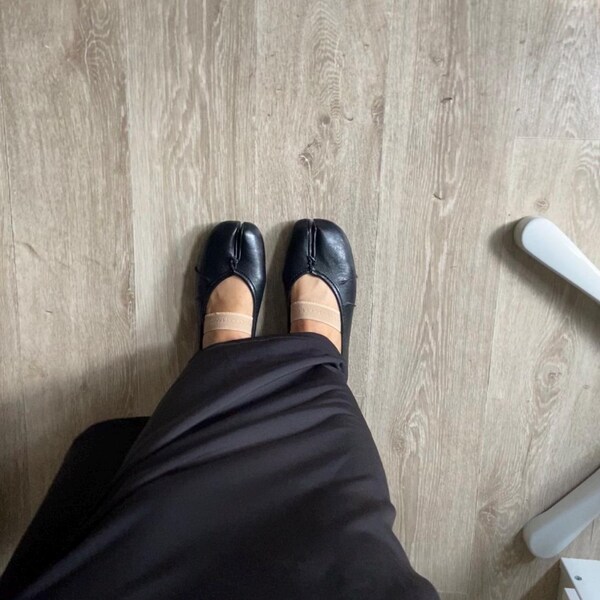 Eco Friendly Tabi Leather Ballet Flats, Tabi Shoes for Women, Faux ...