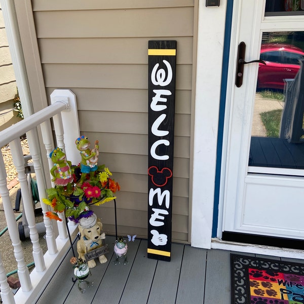 Mickey Mouse Inspired Interchangeable Seasons Welcome Sign - Etsy