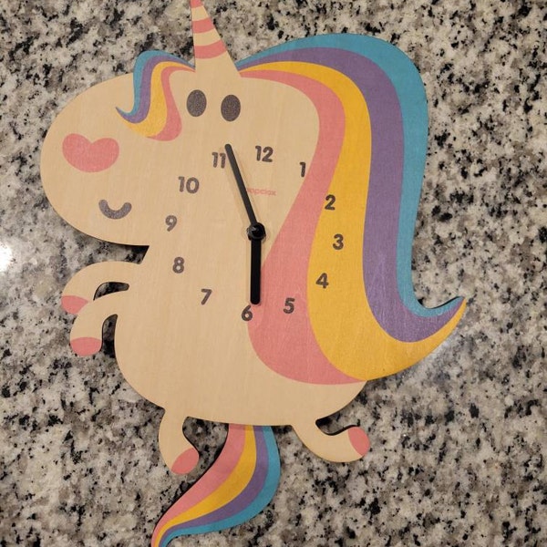 Unicorn Pendulum Clock - Kids Room Decor - Gift for Newborns - Nursery ...