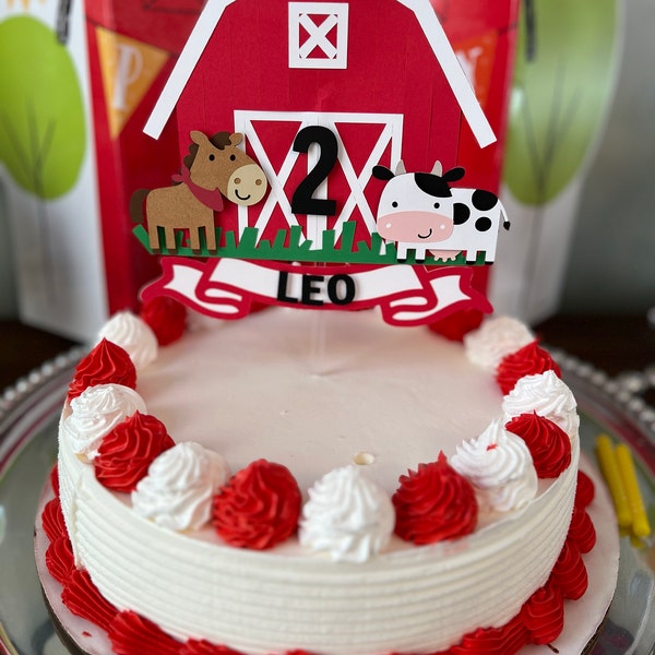 Farm Cake Topper, Farm One Cake Topper, Farm One Cake Topper, Farm ...