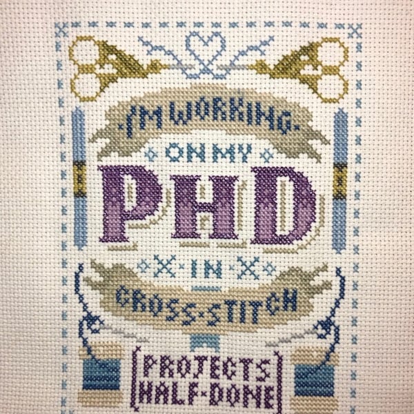 PHD projects Half Done Cross Stitch Pattern digital Format PDF - Etsy